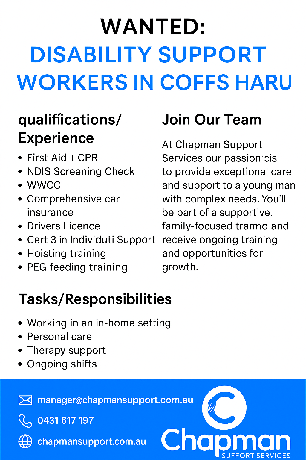 Disability Support Workers - Coffs Harbour - Job in Coffs Harbour ...